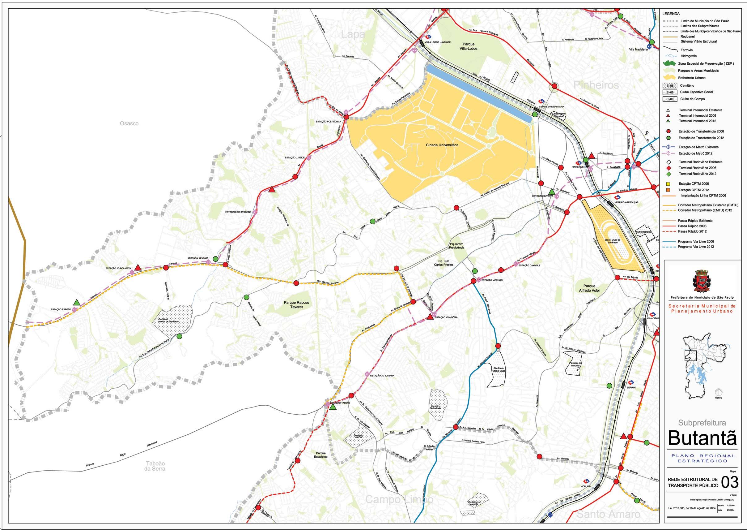Butantã São Paulo - het Openbaar vervoer kaart - Kaart van Butantã São ...