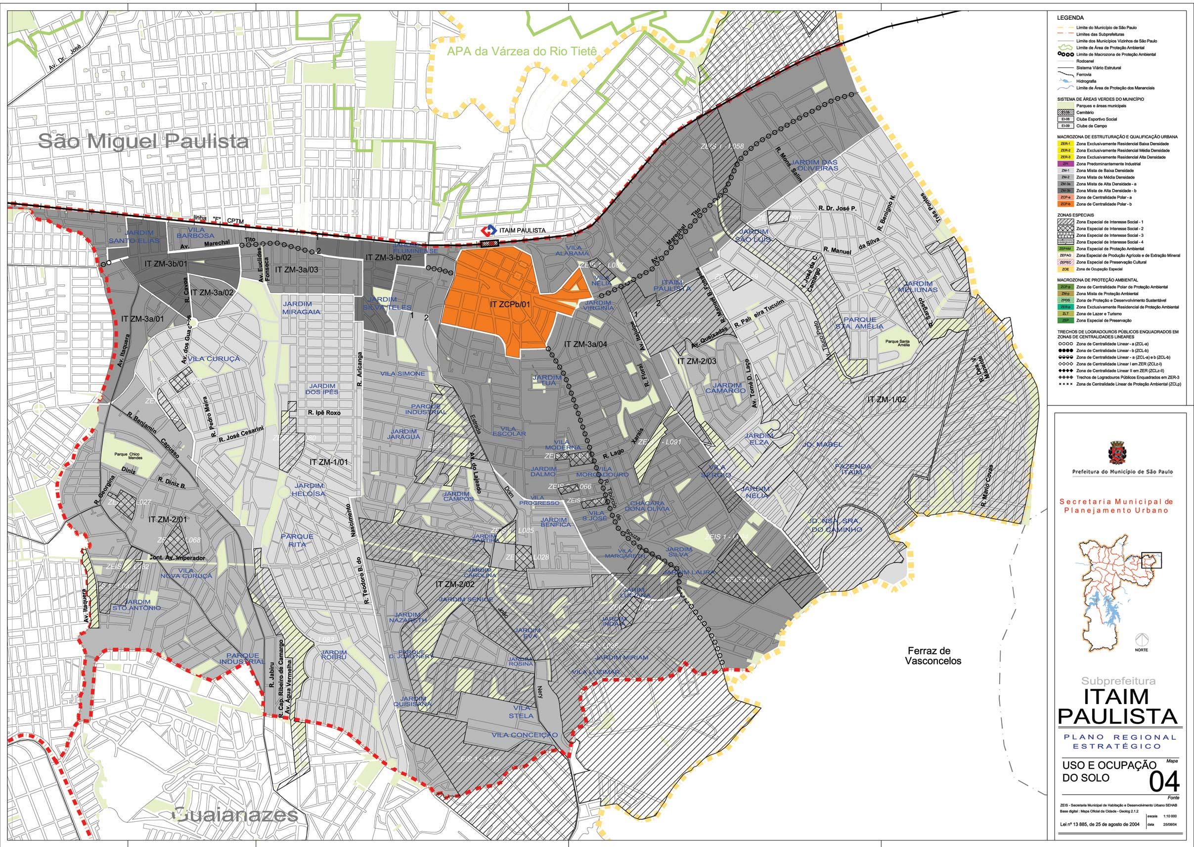 Itaim Paulista - Vila Curuçá São Paulo - Bezetting van de bodem kaart ...
